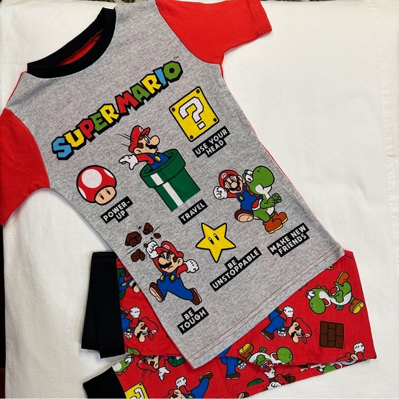 Nintendo | Pajamas | Nwot Nintendo Super Mario Brothers Boys Pajamas T ...